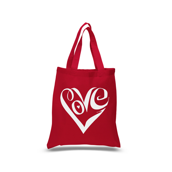 LA Pop Art | Bags | Small Word Art Tote Bag Script Love Heart | Poshmark